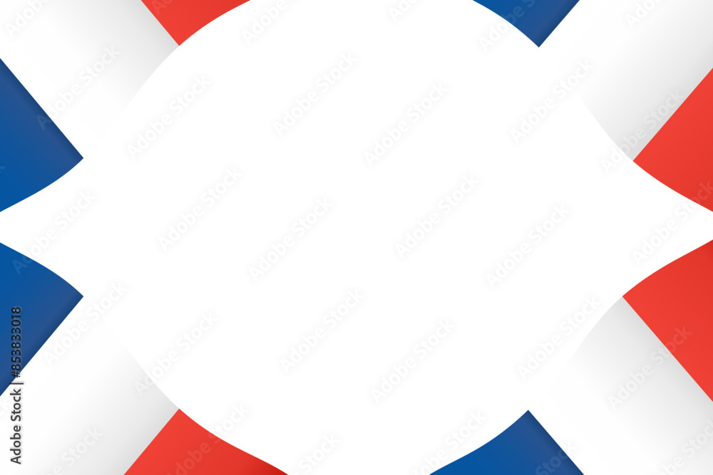 French flag waving for Memorial Day. Franch Flag corner frame ...