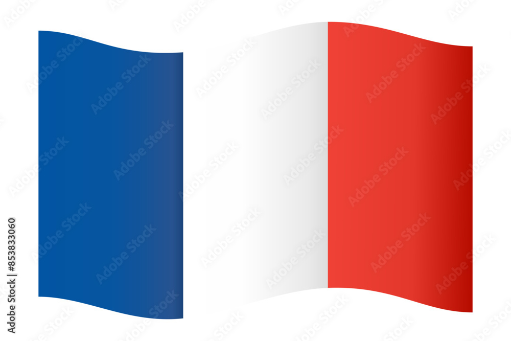 French flag waving for Memorial Day. Franch Flag corner frame ...