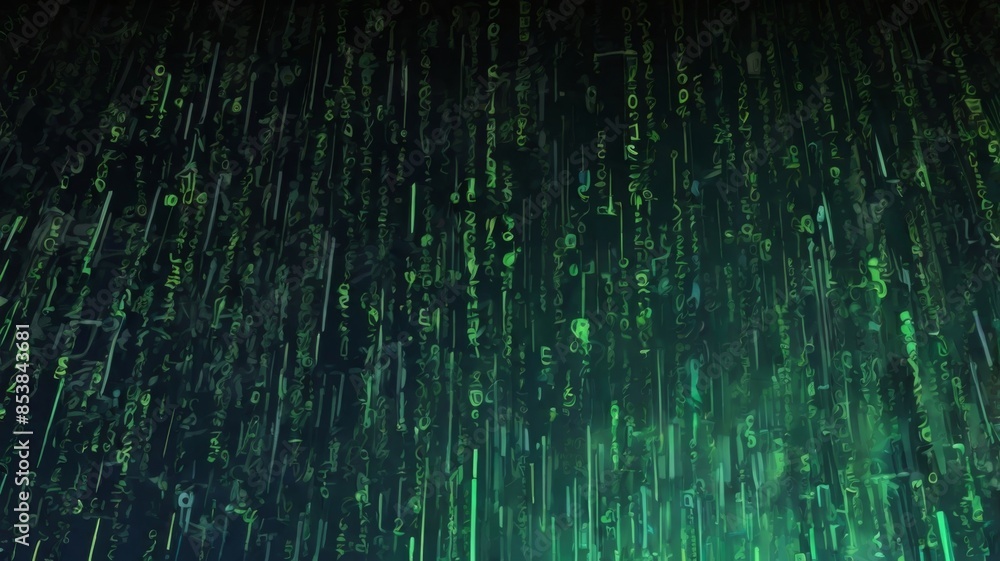 Design an abstract background inspired by the iconic falling code from ...