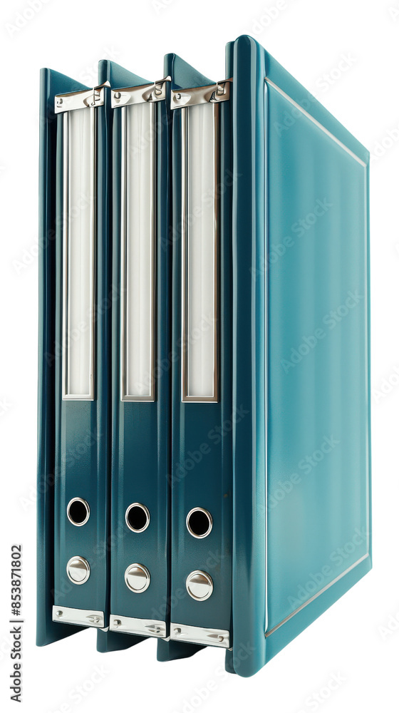 Three blue file binders standing in a row, perfect for keeping office ...