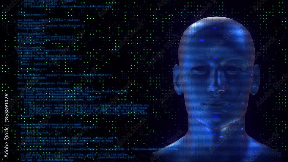 AI controls global network. Robot hand point Earth cyber space. Robotic ...