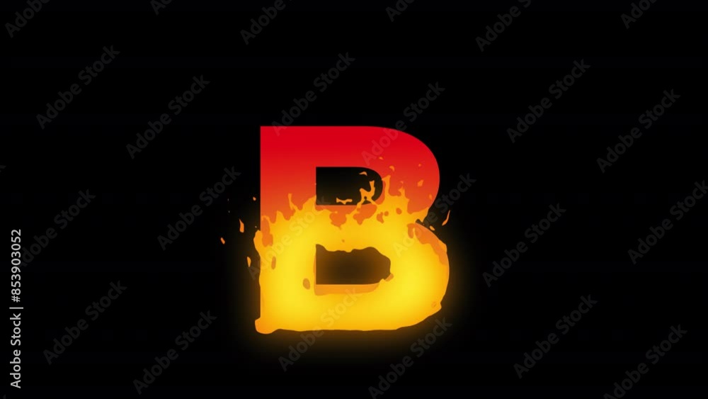 b burning text,Fire burning alphabets 2D style, Epic Fire Alphabet and ...