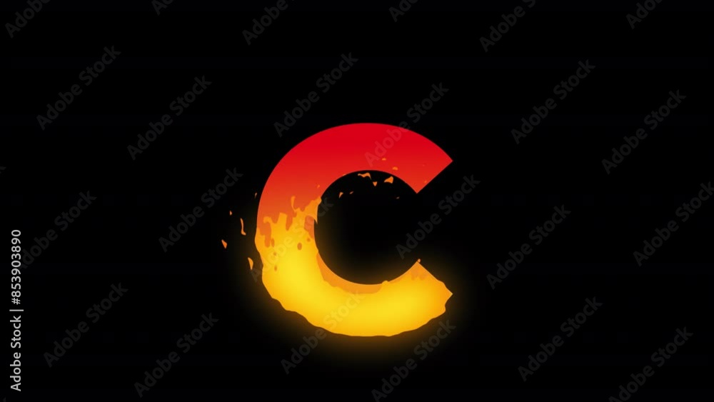 c burning text,Fire burning alphabets 2D style, Epic Fire Alphabet and ...