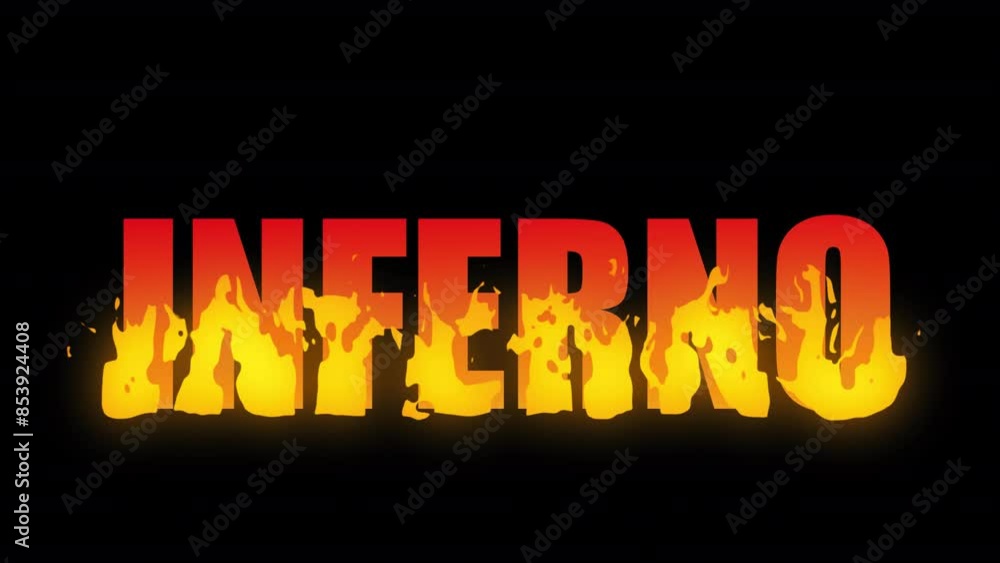 Inferno burning text,Fire burning alphabets 2D style, Epic Fire ...