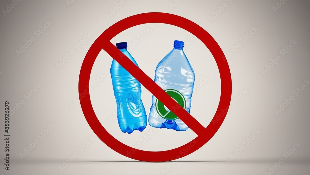 Stop plastic. Stop using single use plastic. Say no to plastic. Stock ...