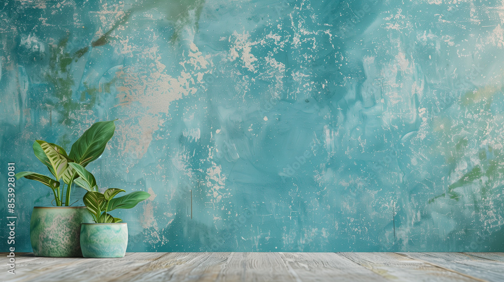 Rustic Textured Wall with Tropical Paradise Color Washing Technique ...