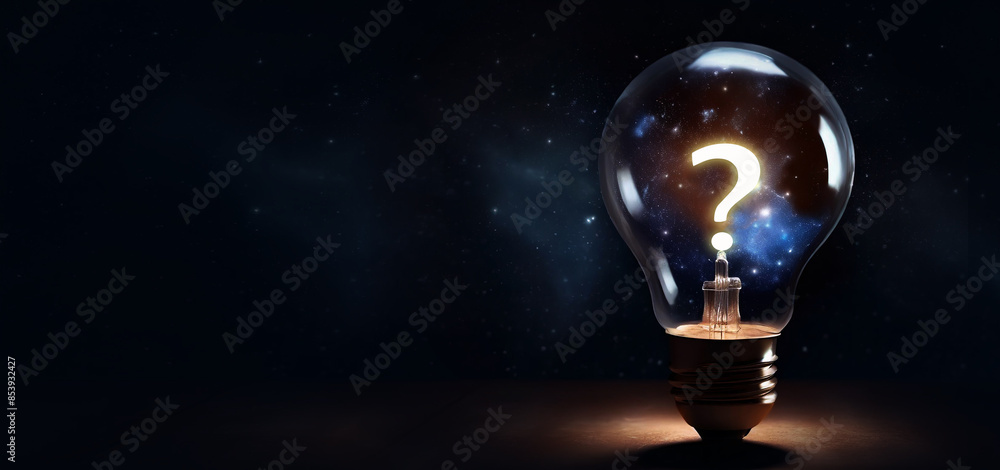 Question mark with bulb concept, concept for assessments, test, exam ...