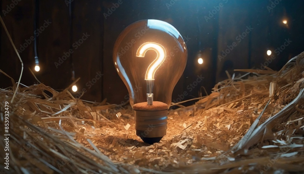 Question mark with bulb concept, concept for assessments, test, exam ...