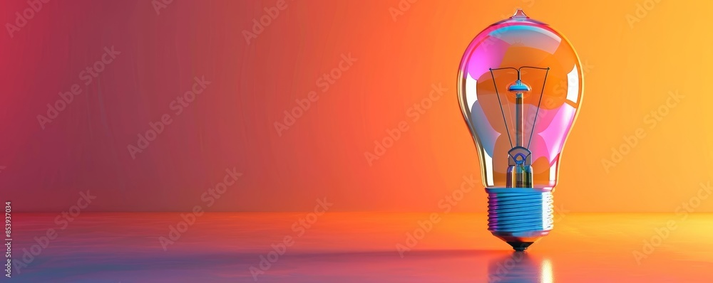 ภาพประกอบสต็อก Modern innovation lightbulb flat design front view ...