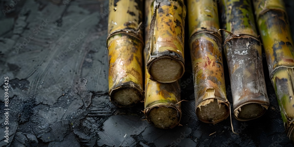 Isolated mature sugar cane top byproduct of sugarcane milling organic ...