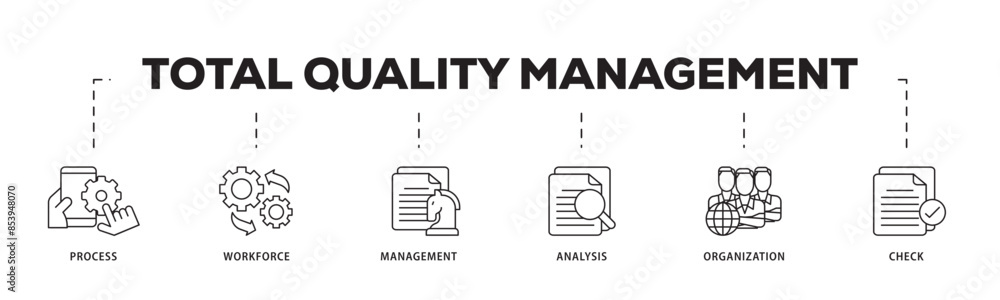 Total quality management icon infographic illustration concept with ...