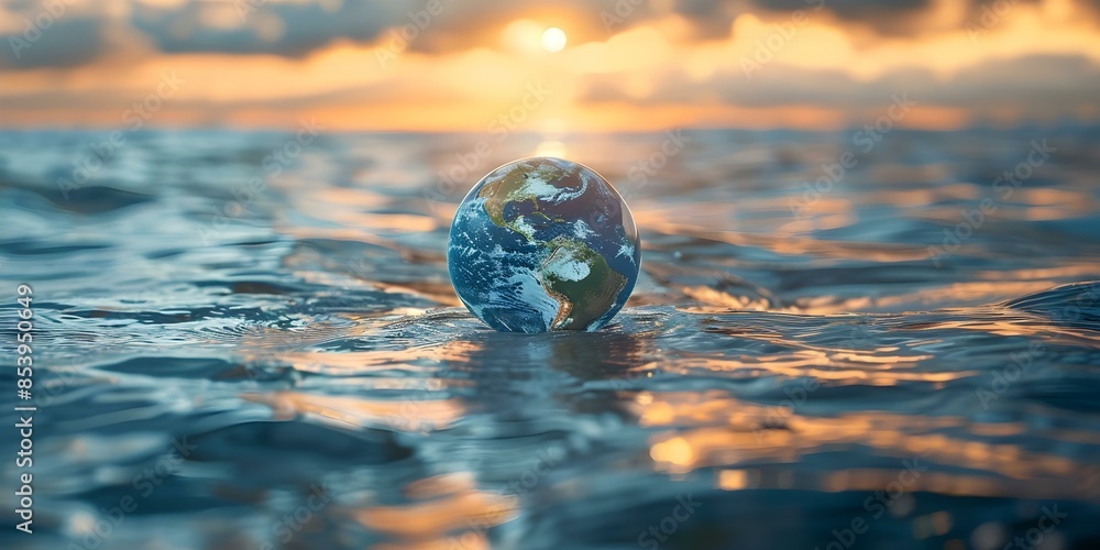 Climate change concept visual with aspect ratio optimized for social ...
