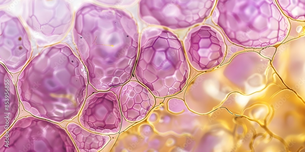 Microscopic view of simple squamous epithelium with thin flat cells ...