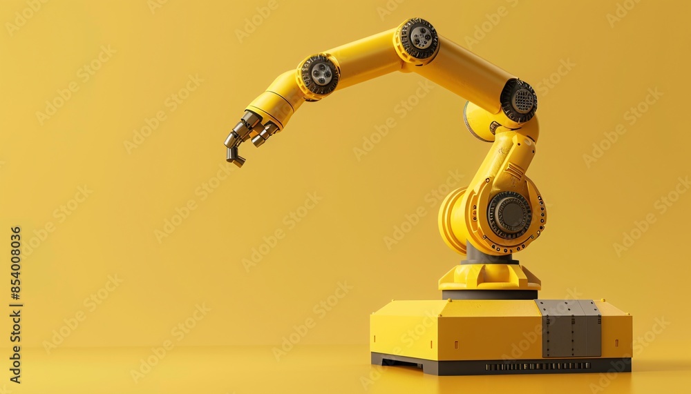 Automated Manufacturing Robotic Arm Assembling Handles in 3D Render ...