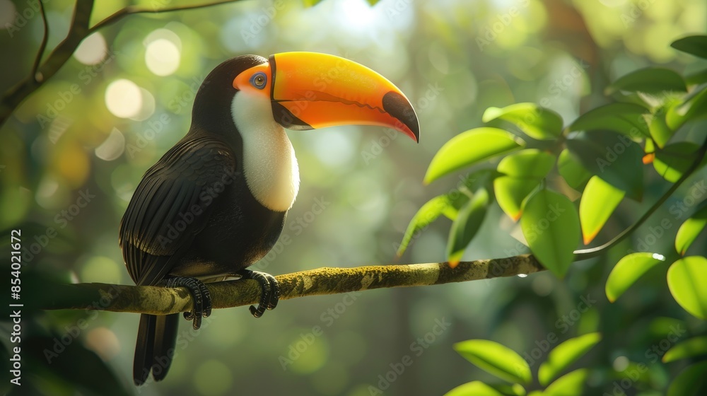 Stunning Toco Toucan (Ramphastos toco) in the Amazon rainforest ...