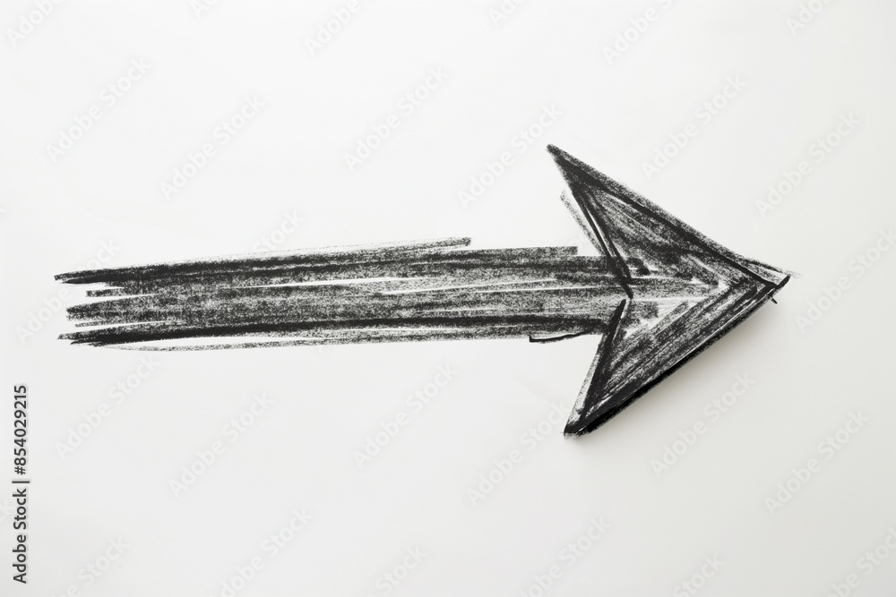Arrow drawn with black marker on white background, Hand-Drawn Arrow ...