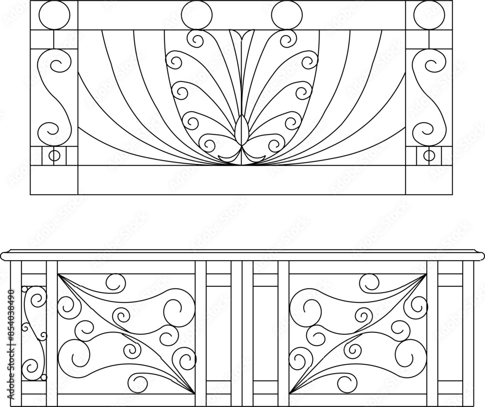 Sketch, vector silhouette illustration, detailed design of a classic ...