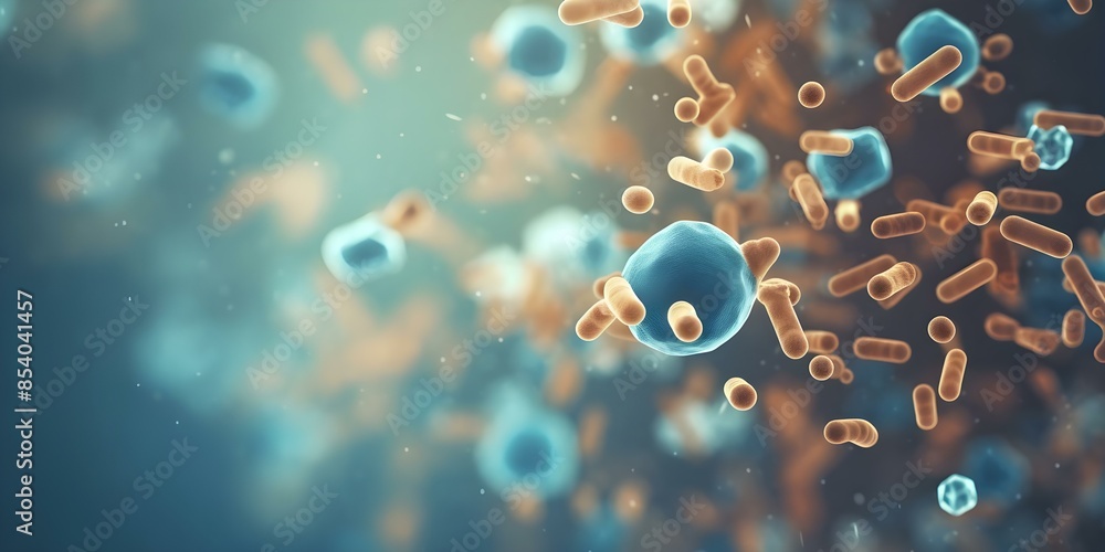 Microscopic view of antibodies neutralizing allergens during patient ...