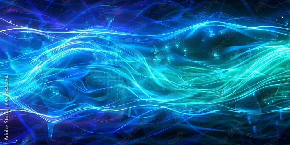 Animated world map illustrating global internet coverage suitable for ...