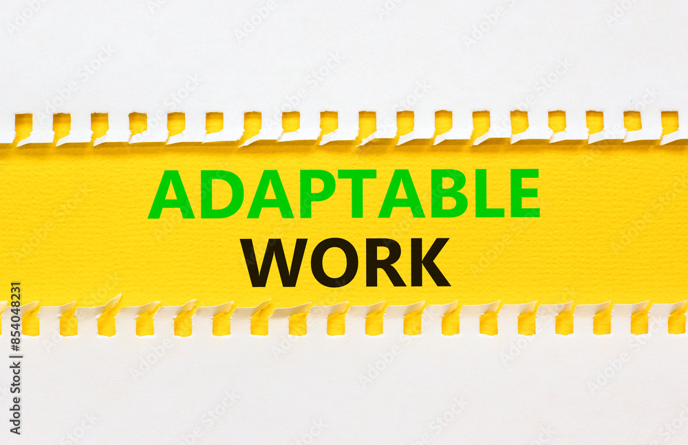 Adaptable work symbol. Concept words Adaptable work on beautiful yellow ...