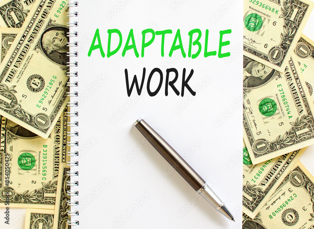 Adaptable work symbol. Concept words Adaptable work on beautiful white ...
