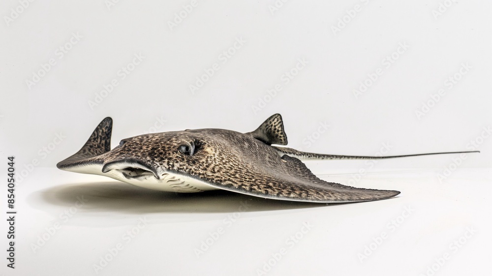 A graceful stingray, with its flat, diamond-shaped body and distinctive ...