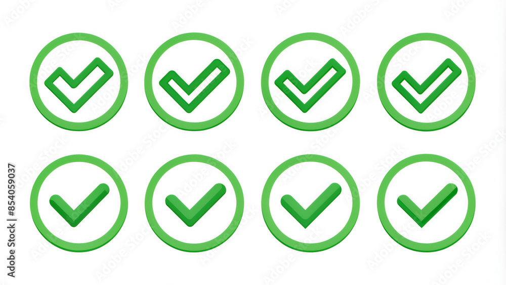 Check mark icons set. Check marks symbol collection. Simple check mark. Quality sign icon ...