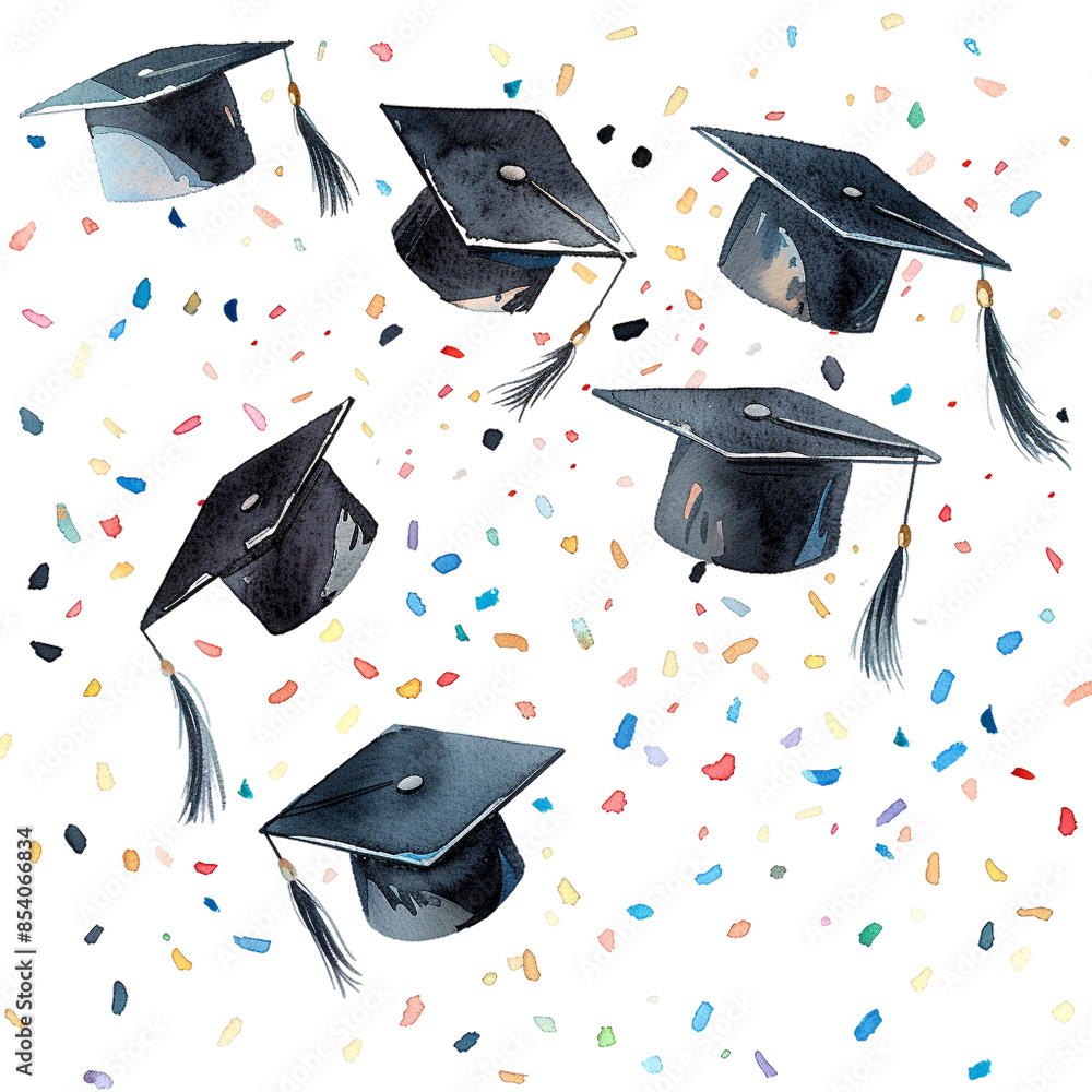 Graduation Digital Art Watercolor Clipart Grad Students, Education ...