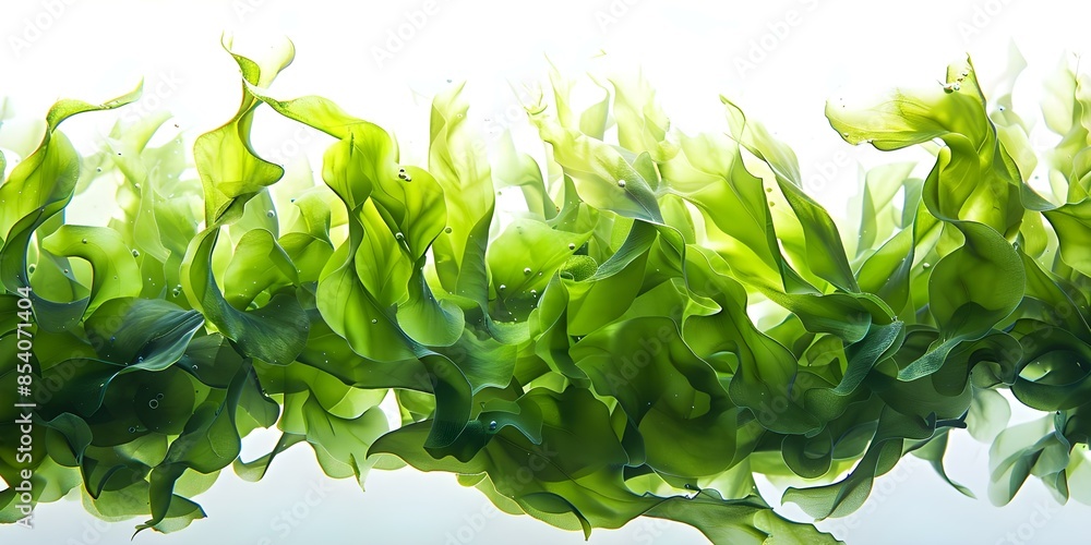 Scientific Imagery Seaweed Photography of Fucus Algae Against a White ...