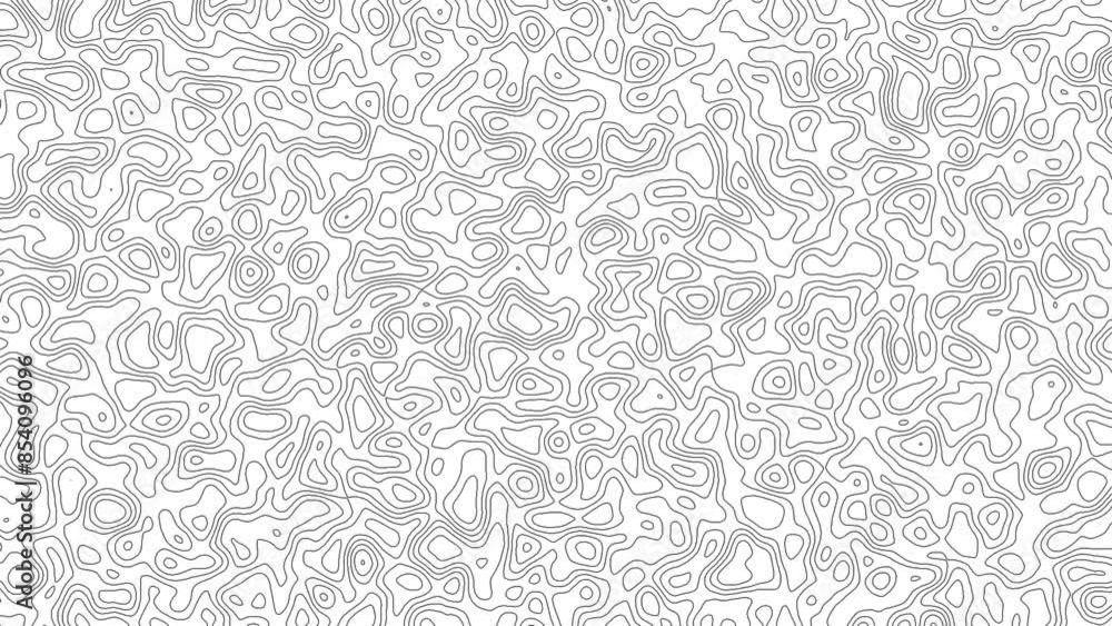Gray outline topographic contour map abstract tech motion graphic ...