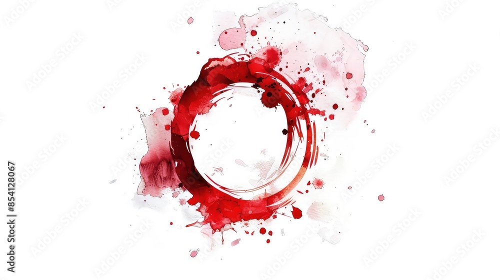 Stain ring watercolor circle mark glass red drink isolated paper cup ...
