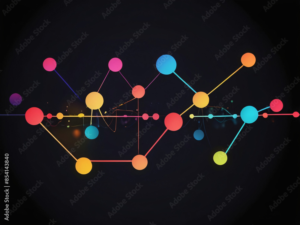 Traffic connection and movement, minimalistic 2d flat connected network ...