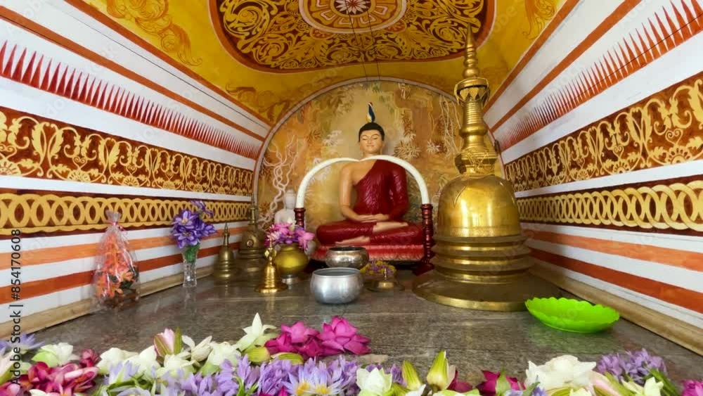 Shrine Room in Sacred Thuparamaya Temple (First Buddhist temple in Sri ...