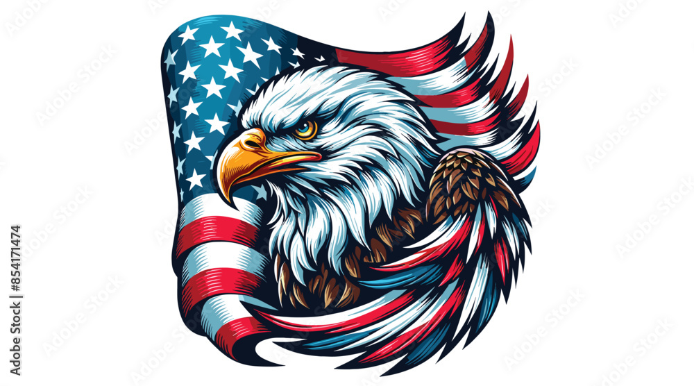 Eagle The national symbol of the USA, With America Flag Color. The ...