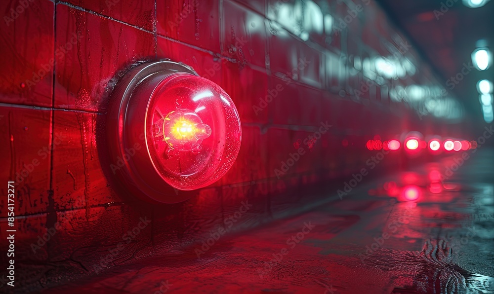 Fire alarm detector, strobe light Stock Illustration | Adobe Stock