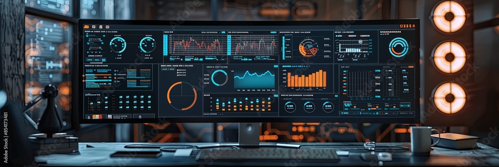 A sleek, modern analytical dashboard with charts and graphs powered by ...