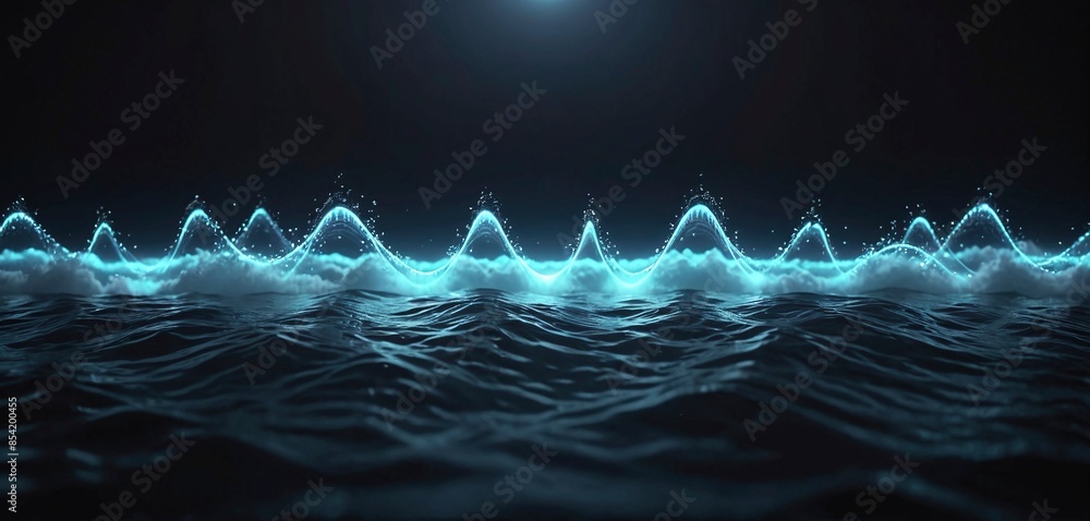 Modern and abstract luminous wave pattern of dynamic lines and curves ...