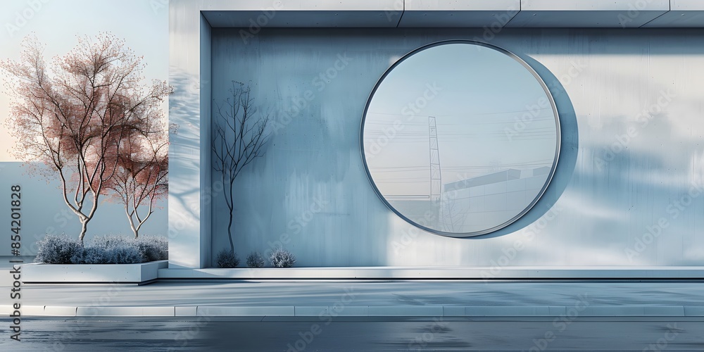 a circular of wooden wall hosts mockup signboard, wall hosts a circular ...