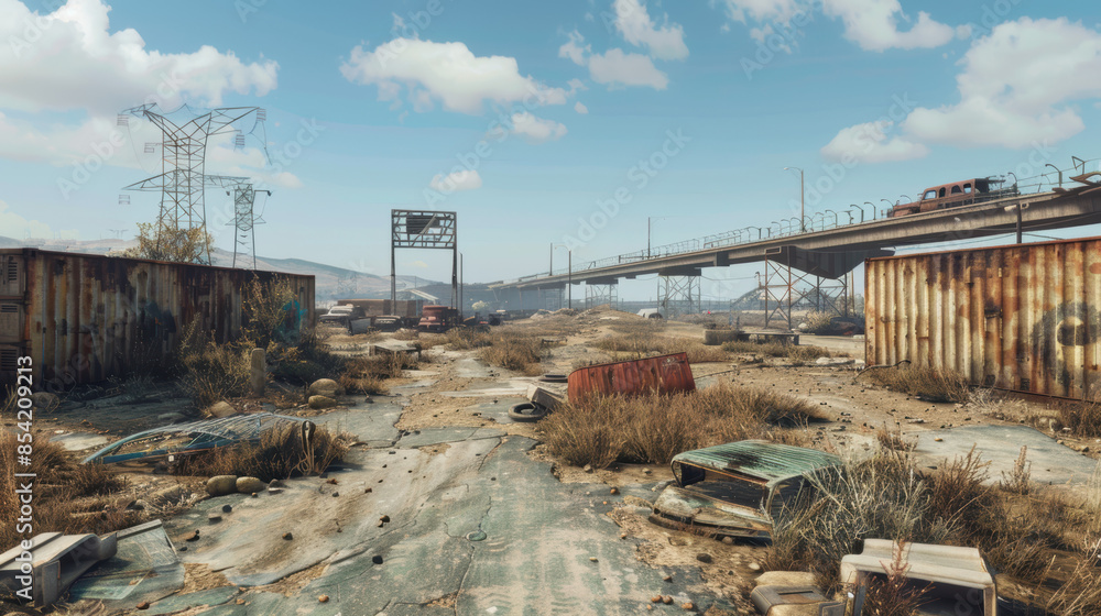 Post-Apocalyptic map with a few clear locations and settlements, like ...