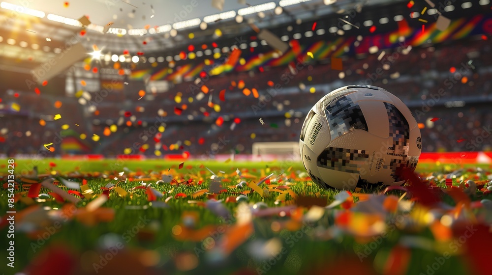 UEFA Euro 2024 Germany logo with stadium celebration background. Stock ...