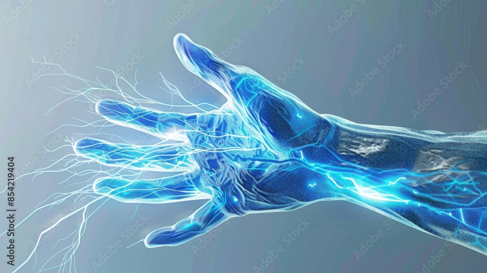 The skin of the cyborg arm looks like glass and has veins inside, and ...