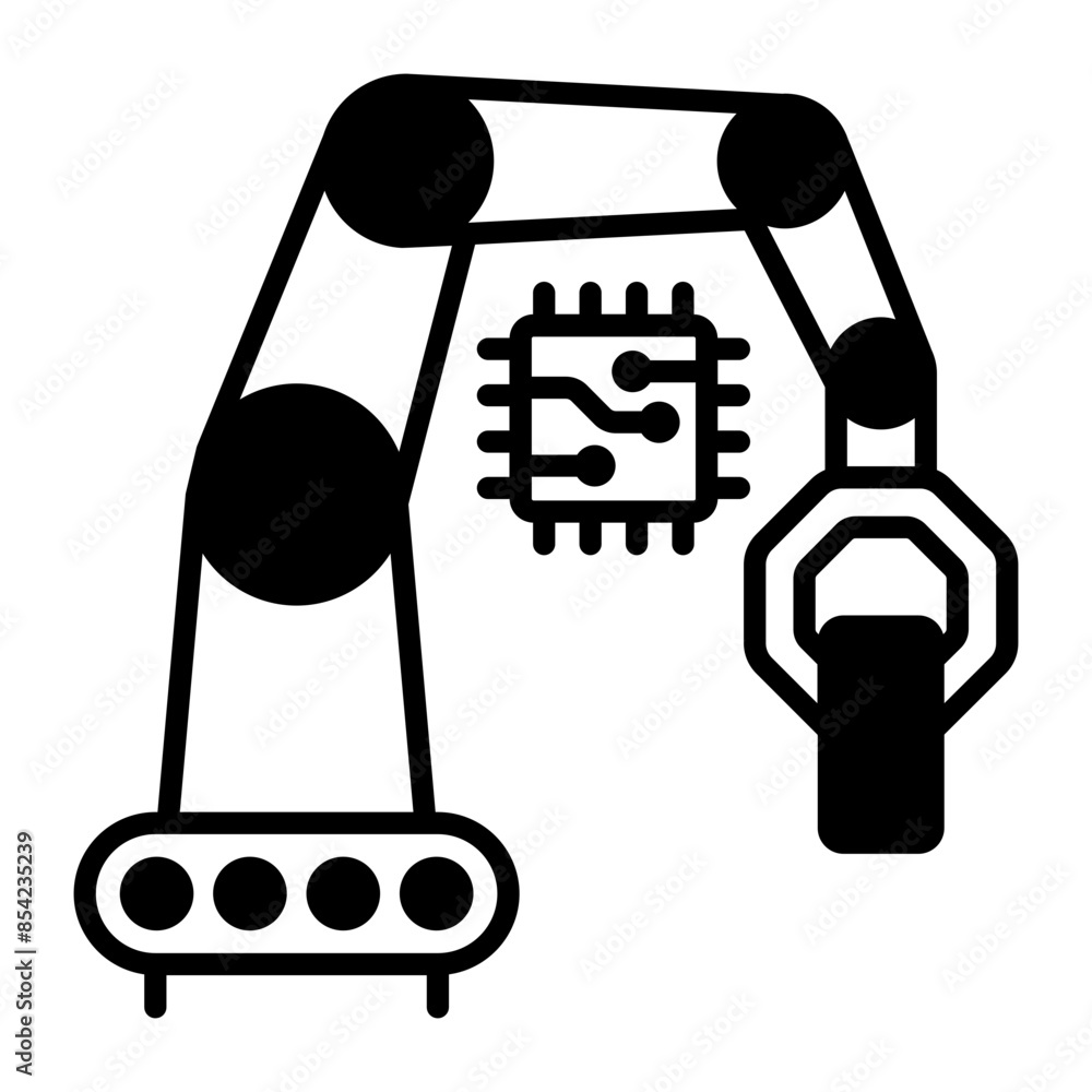 Robotic arm doing object manipulation Vector design, Artificial general ...