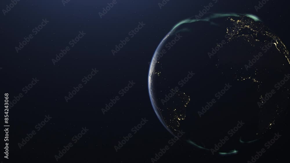Aurora Borealis shine across planet Earth at night. The Northern lights ...