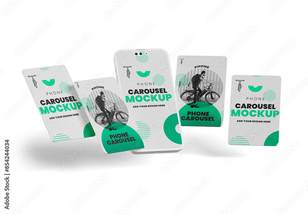 Phone Carousel Mockup Stock Template | Adobe Stock