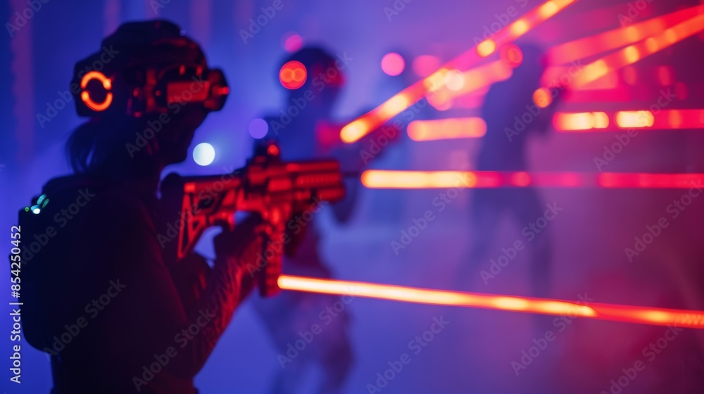 Poster Guests challenge their friends and family to a game of laser tag ...