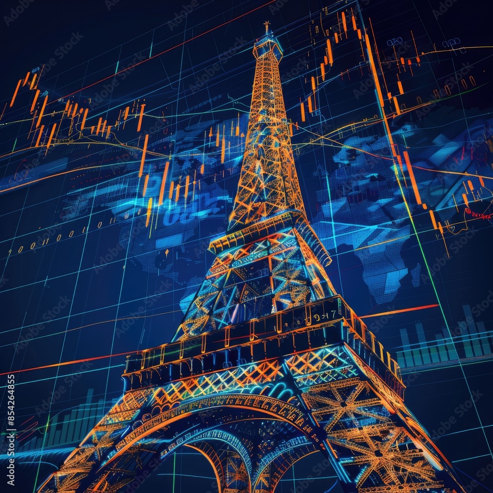Elegant and Modern Illustration of the Tower in France: A Stylish ...