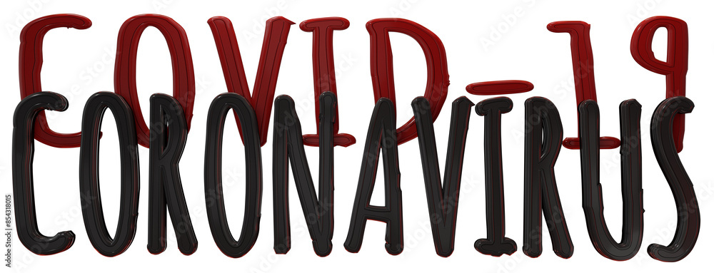 Covid-19 Coronavirus letters thin font, 3d-illustration Stock ...