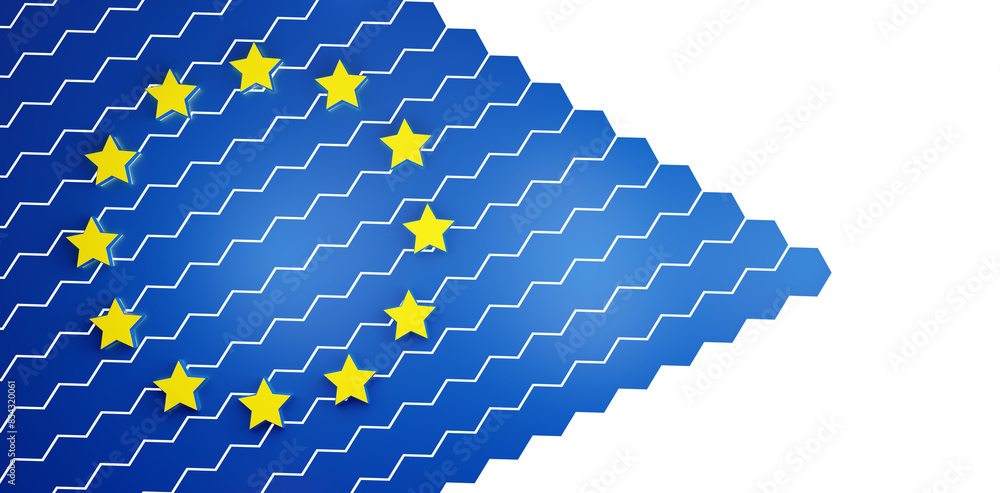 hexagonal design backround of EU Europe, european blue, flag of europe ...