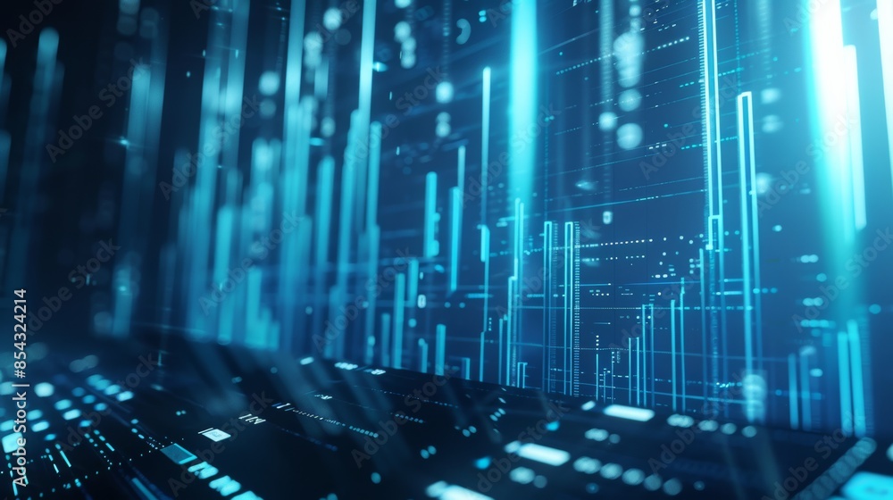 Stereoscopic data chart, visual data screen, data table, Visual data ...