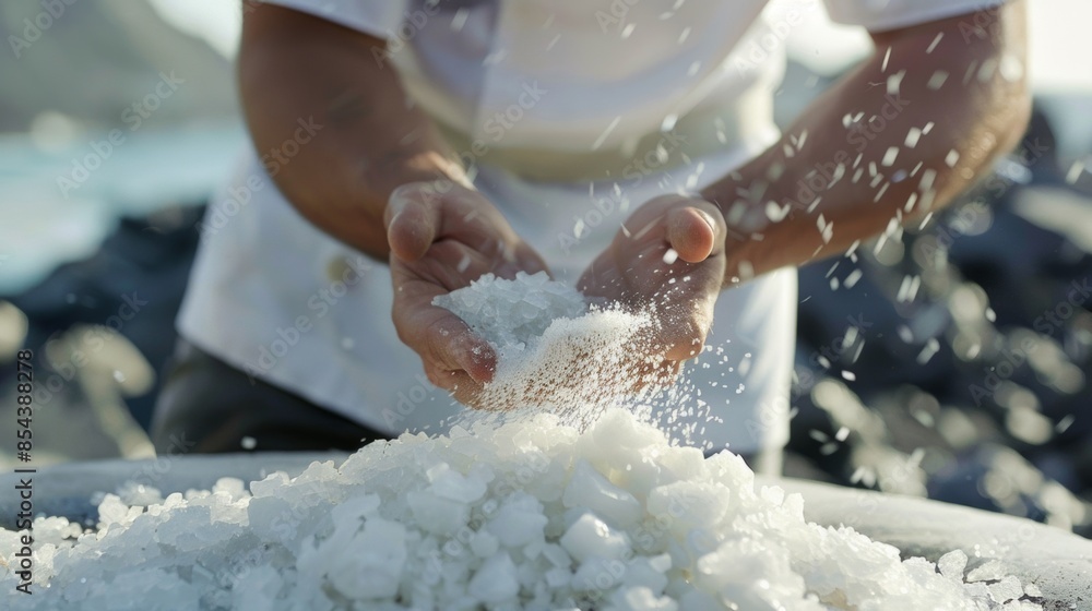 With the islands famous volcano in the background a chef shows viewers ...